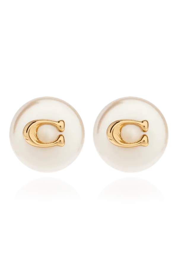 COACH Earrings With Pearl - Gold