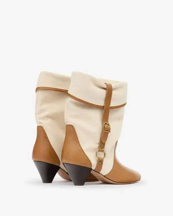 Isabel Marant Darner Buckle Boots - Ecru/chestnut