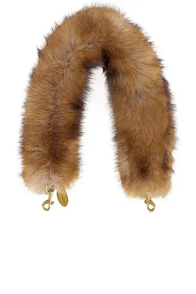 Balenciaga Faux Fur Bag Strap With Engraved Logo - Cream