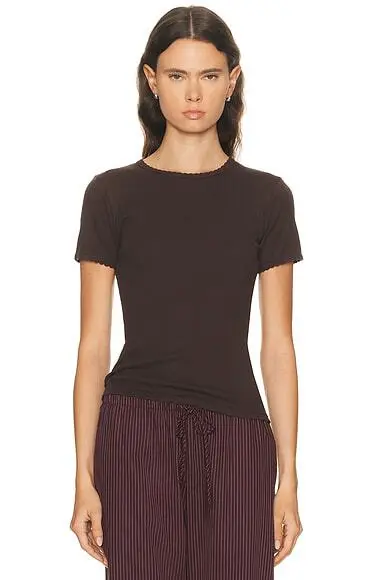 LESET Pointelle Slim Fit Tee