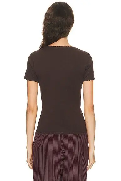 LESET Pointelle Slim Fit Tee