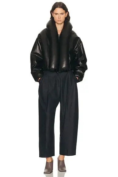 Alaïa Padded Leather Bomber Jacket