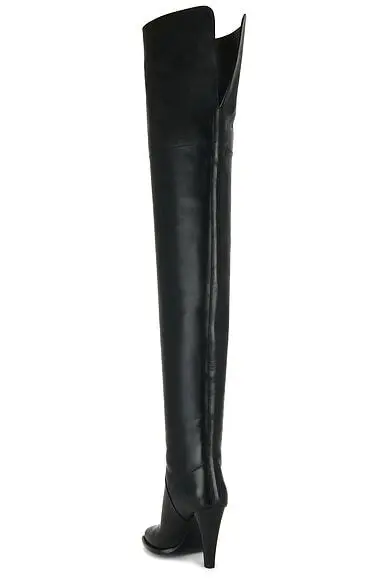 Saint Laurent Leather Over The Knee Boots - Nero