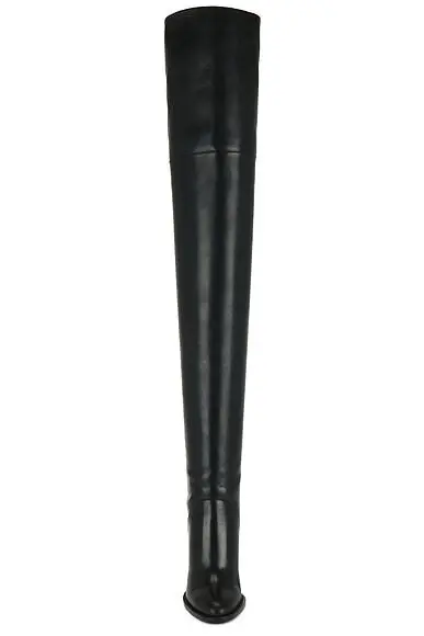 Saint Laurent Leather Over The Knee Boots - Nero