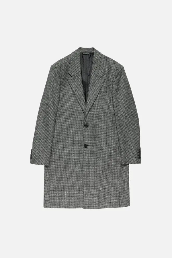 Acne Studios Single-breasted Wool Overcoat - Black,white