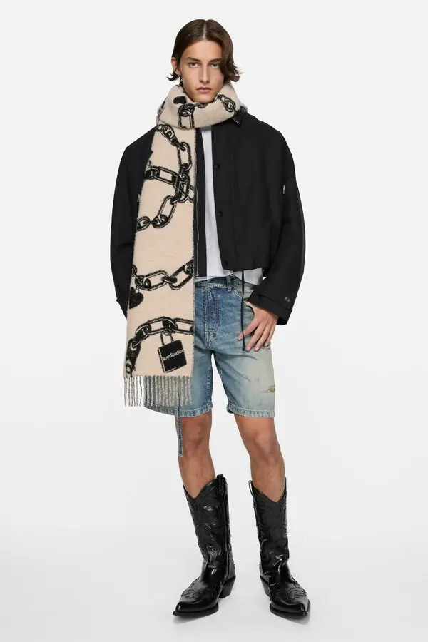 Acne Studios Fringed Wool Scarf