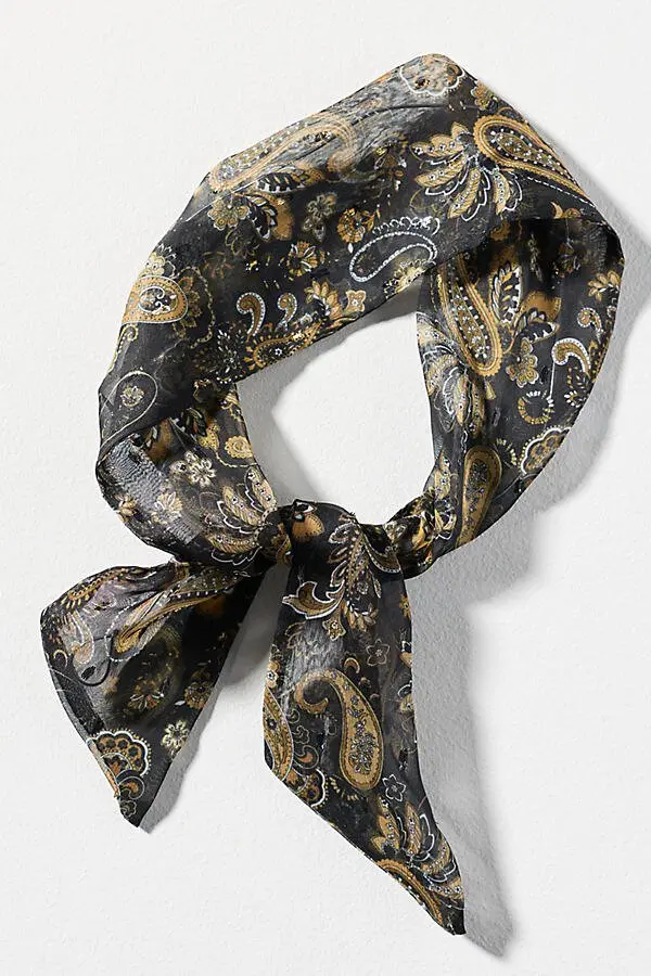 Anthropologie Paisley Twistable Headband - Black
