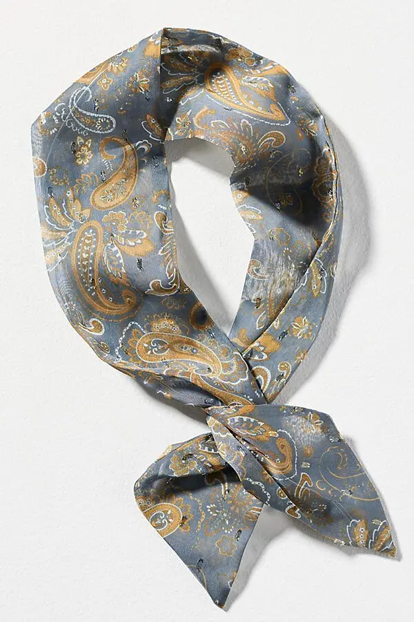 Anthropologie Paisley Twistable Headband - Grey