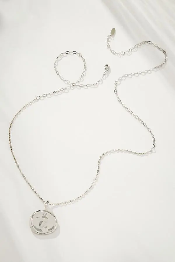 Anthropologie Long Pendant Necklace - Silver