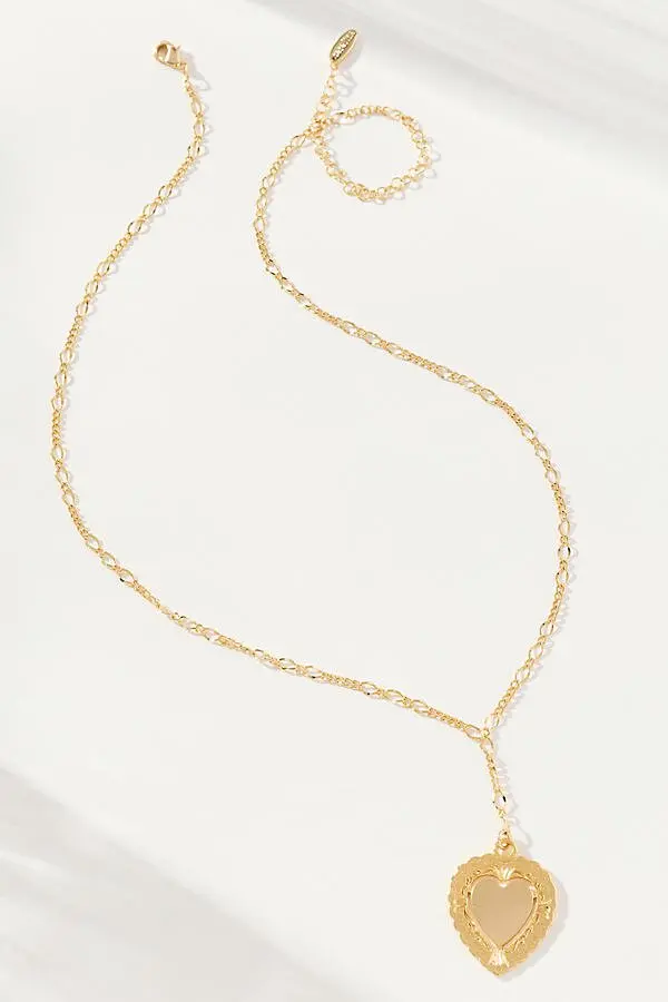Anthropologie Heart Pendant Necklace - Gold