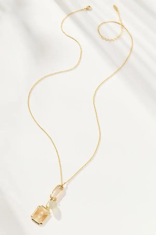 Anthropologie Delicate Link Pendant Necklace - Gold