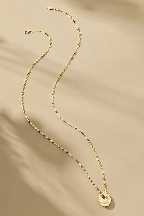 Anthropologie Sculptural Pendant Necklace - Gold