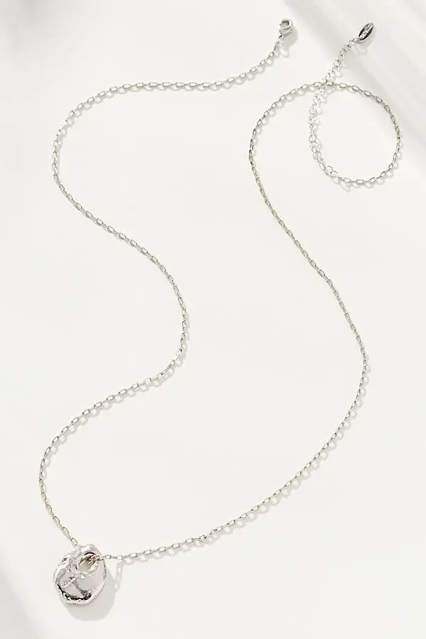 Anthropologie Sculptural Pendant Necklace - Silver