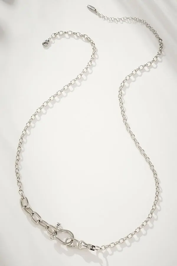 Anthropologie Delicate Horsebit Necklace - Silver