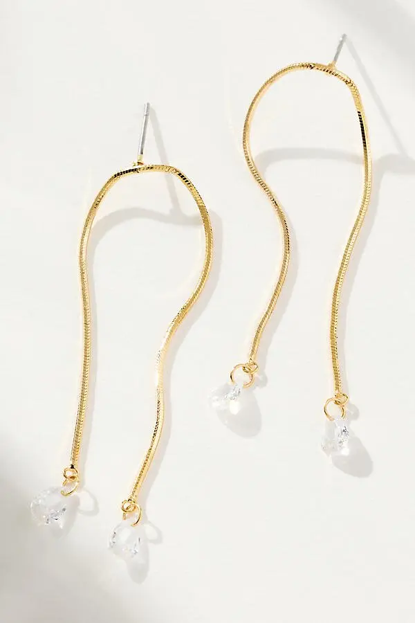 Anthropologie Crystal Threader Post Earrings - Gold