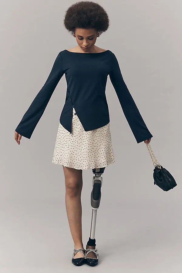 REFORMATION Nicola Long-sleeve Knit Top - Midnight