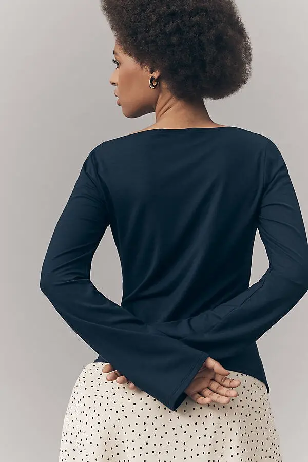 REFORMATION Nicola Long-sleeve Knit Top - Midnight