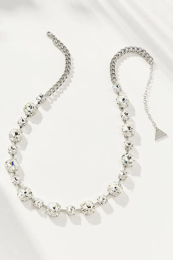 Anthropologie Mixed Crystals Necklace - Clear