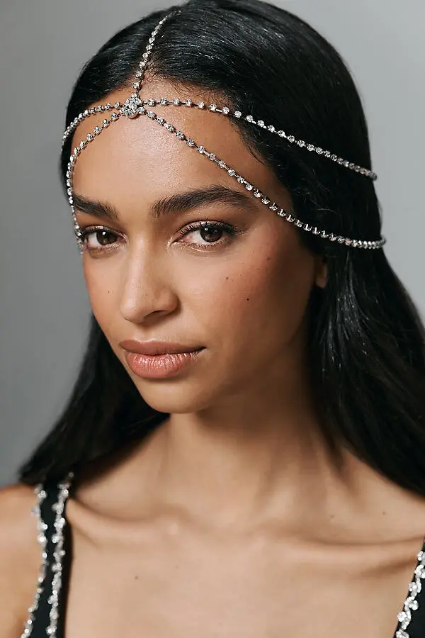Anthropologie Crystal Hair Accessory - Silver