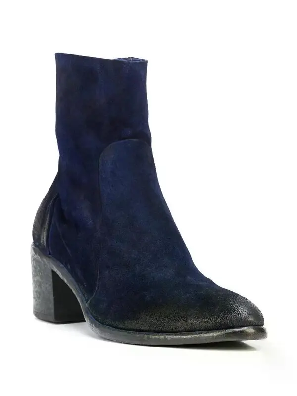 MADISON MAISON Suede Ankle Boots With Side Zip And Block Heel
