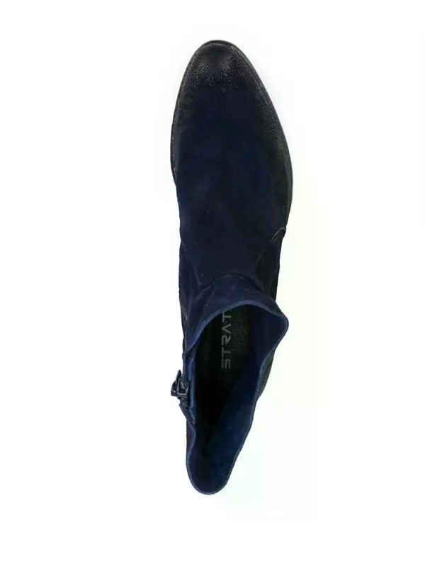 MADISON MAISON Suede Ankle Boots With Side Zip And Block Heel