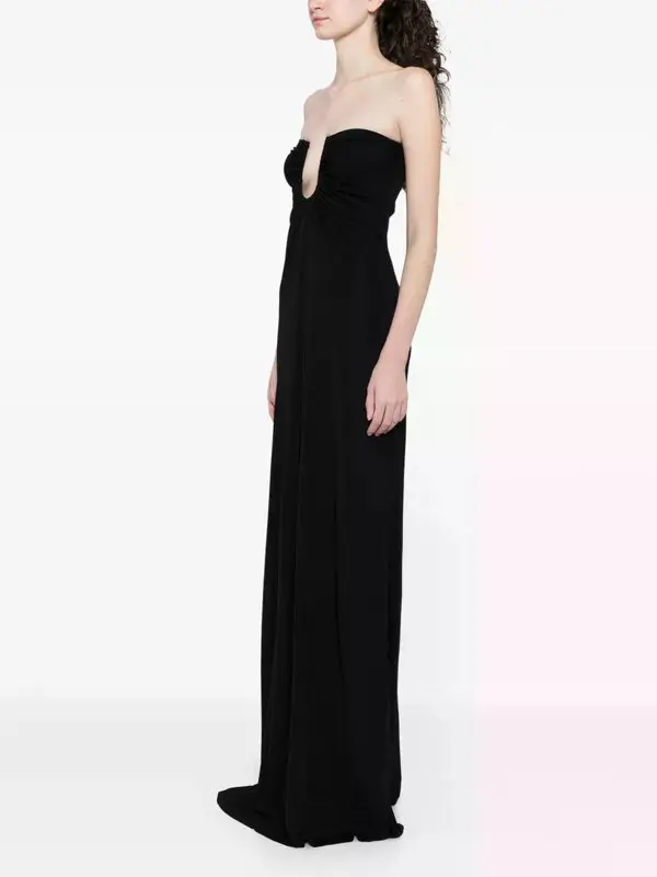 Christopher Esber Arced Palm Strapless Dress - Black