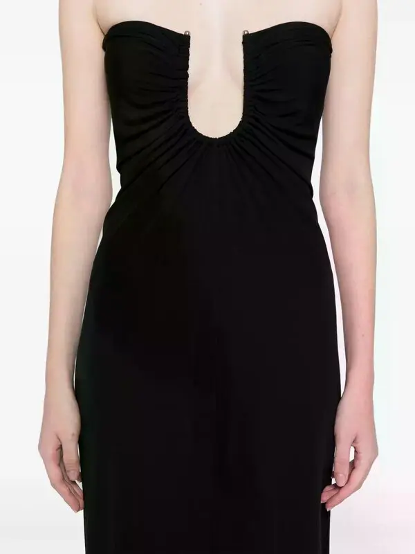 Christopher Esber Arced Palm Strapless Dress - Black