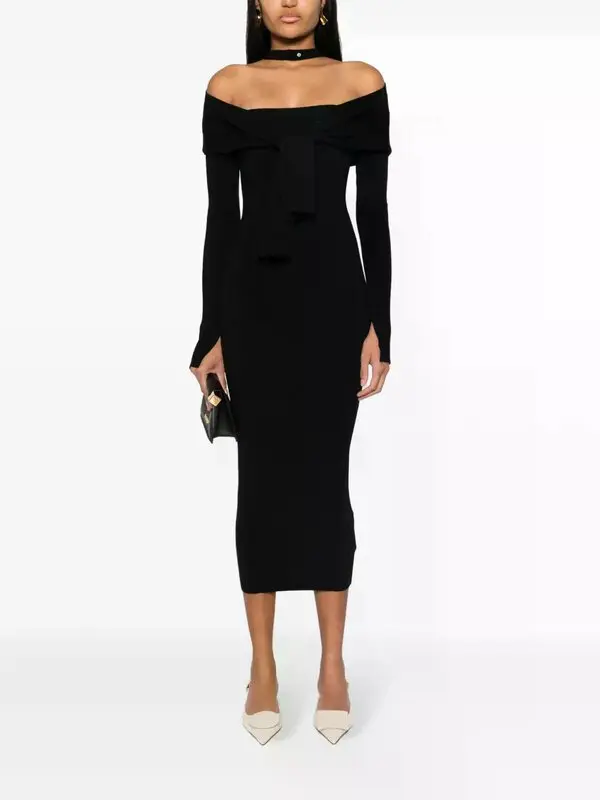 Jacquemus La Robe Doble Midi Dress - Black