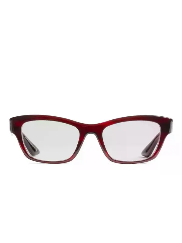 Khaite X Oliver Peoples Stripe Rectangle Eyeglasses - Red