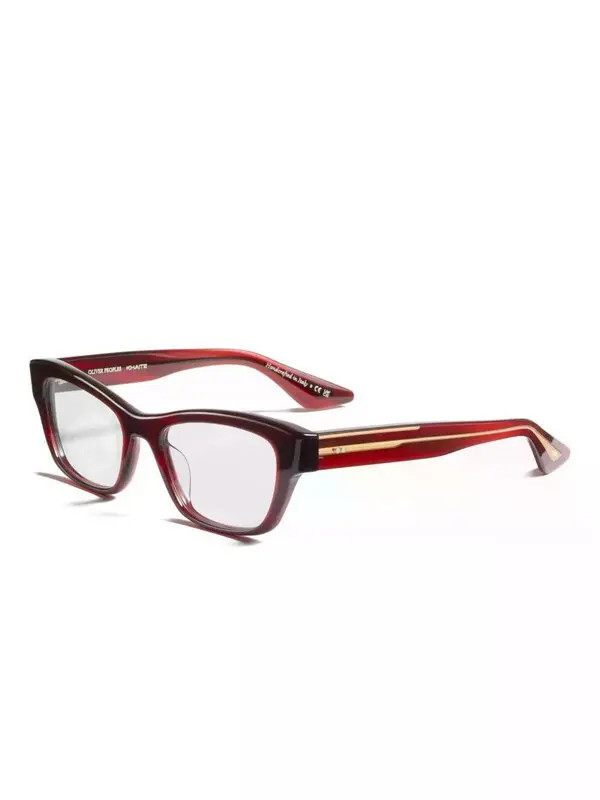 Khaite X Oliver Peoples Stripe Rectangle Eyeglasses
