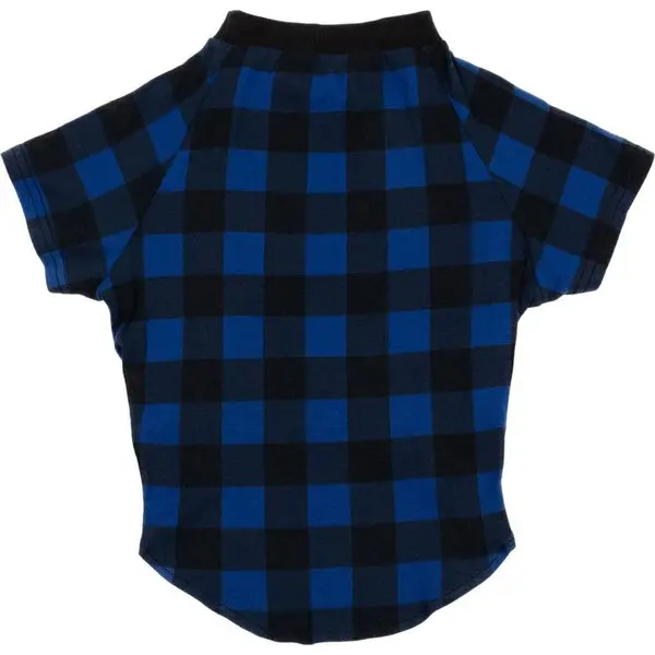 LEVERET Dog Cotton Matching Family Holiday Pajamas - Plaid Black & Navy