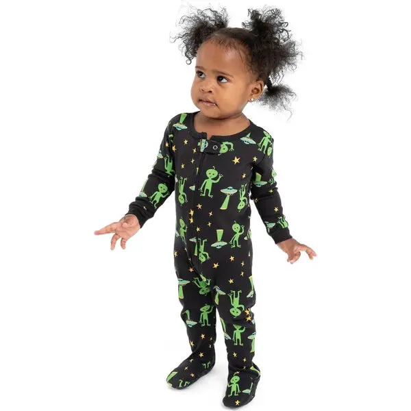 LEVERET Halloween Family Pajamas - Alien