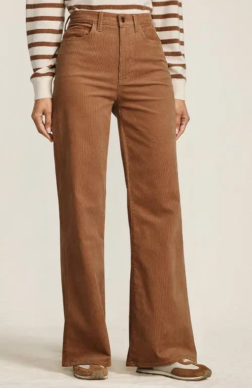 LANDS' END Corduroy High Rise Flare Pants - Maple Toffee