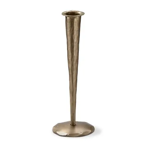 TAG Ibiza Forged Short Taper Candle Holder Antique Iron - Gold
