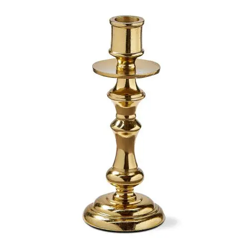 TAG Gold Cast Aluminum Darion Taper Holder Candlestick Large - Yellow