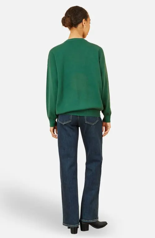 YUMI Penguin Embellished Knitted Jumper - Green