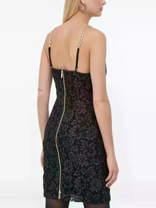 Marciano Lace Mini Dress With Chain Straps In Black - 30% Off | Editorialist
