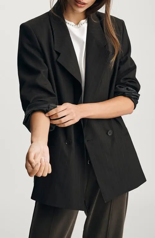 MAVI Striped Double-breasted Blazer