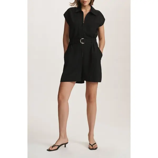 MAVI Belted Romper - Black