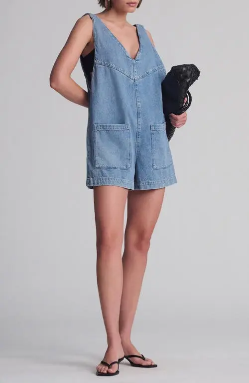 MAVI Reva Denim Romper - Light Shaded Well Blue