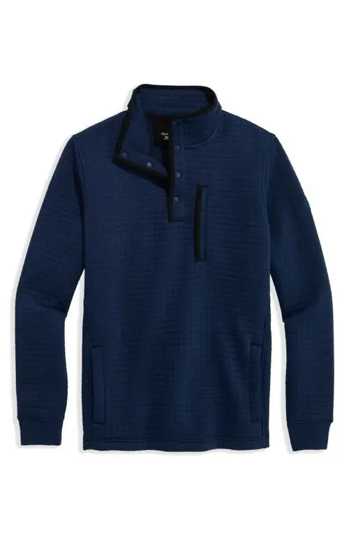 Vineyard Vines Quilted Quarter Snap Pullover - Blue Blazer