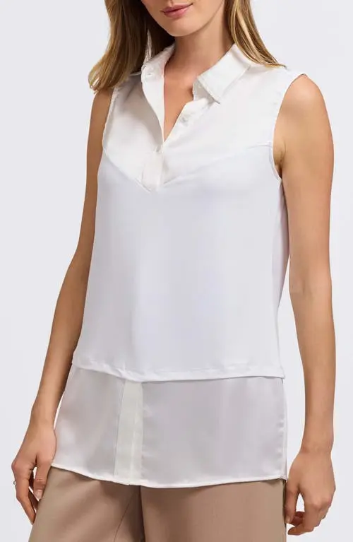 Foxcroft Sasha Sleeveless Layering Tunic - White