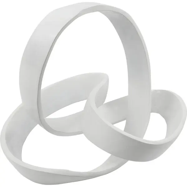 JONATHAN Y Chamberlain 7" Aluminum Abstract Knot Decorative Sculpture - White