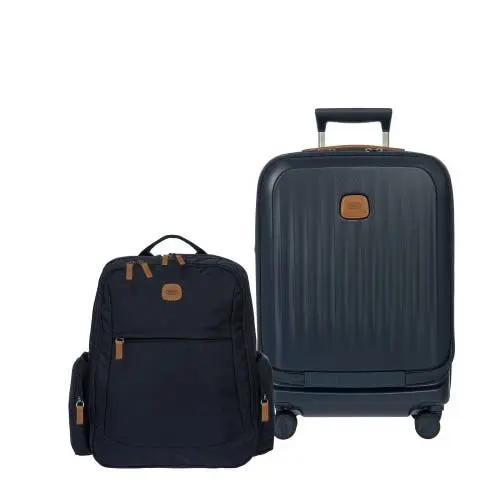 Bric'S Taormina 21" Carry-on Spinner And X-travel Nomad Backpack Set - Navy