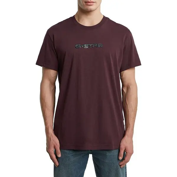 G-star Raw Gel Print Organic Cotton T-shirt - Maroon
