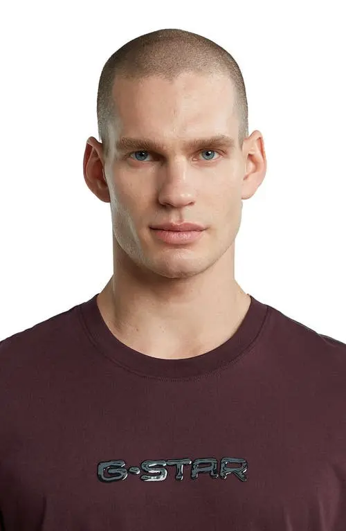 G-star Raw Gel Print Organic Cotton T-shirt - Maroon