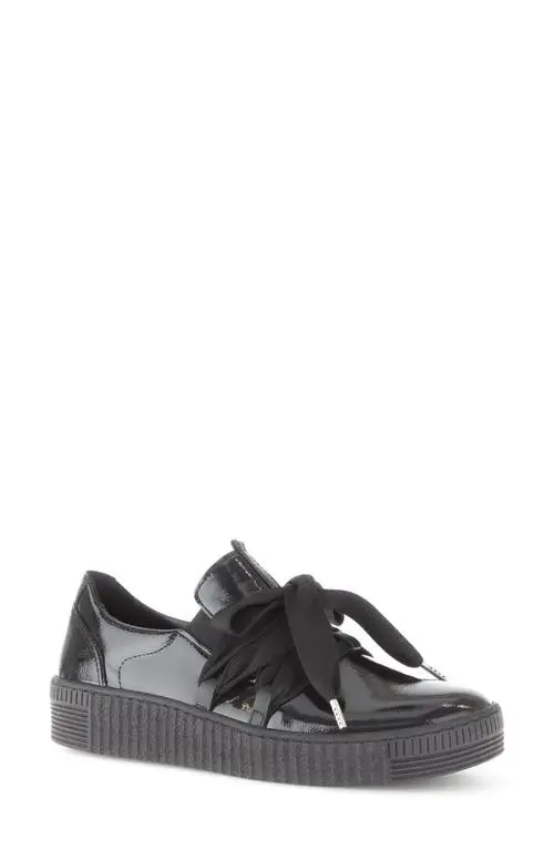 Gabor Leather Platform Sneakers - Black