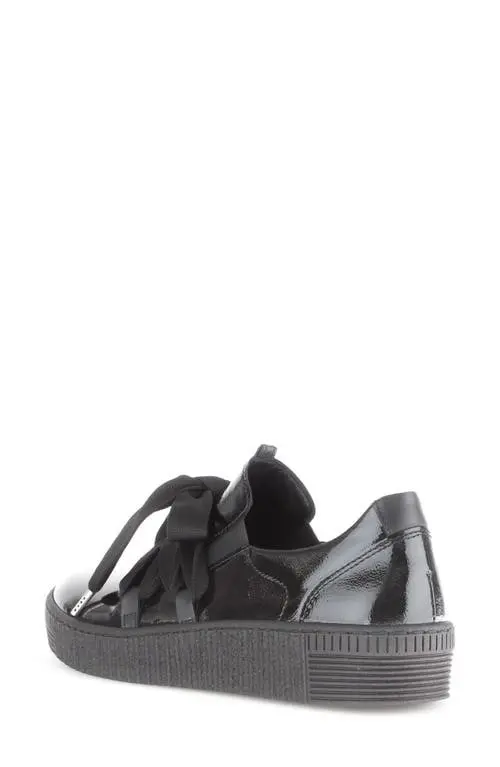 Gabor Leather Platform Sneakers - Black