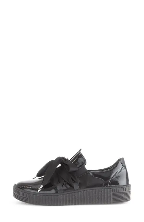 Gabor Leather Platform Sneakers - Black