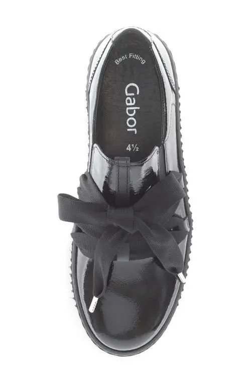 Gabor Leather Platform Sneakers - Black